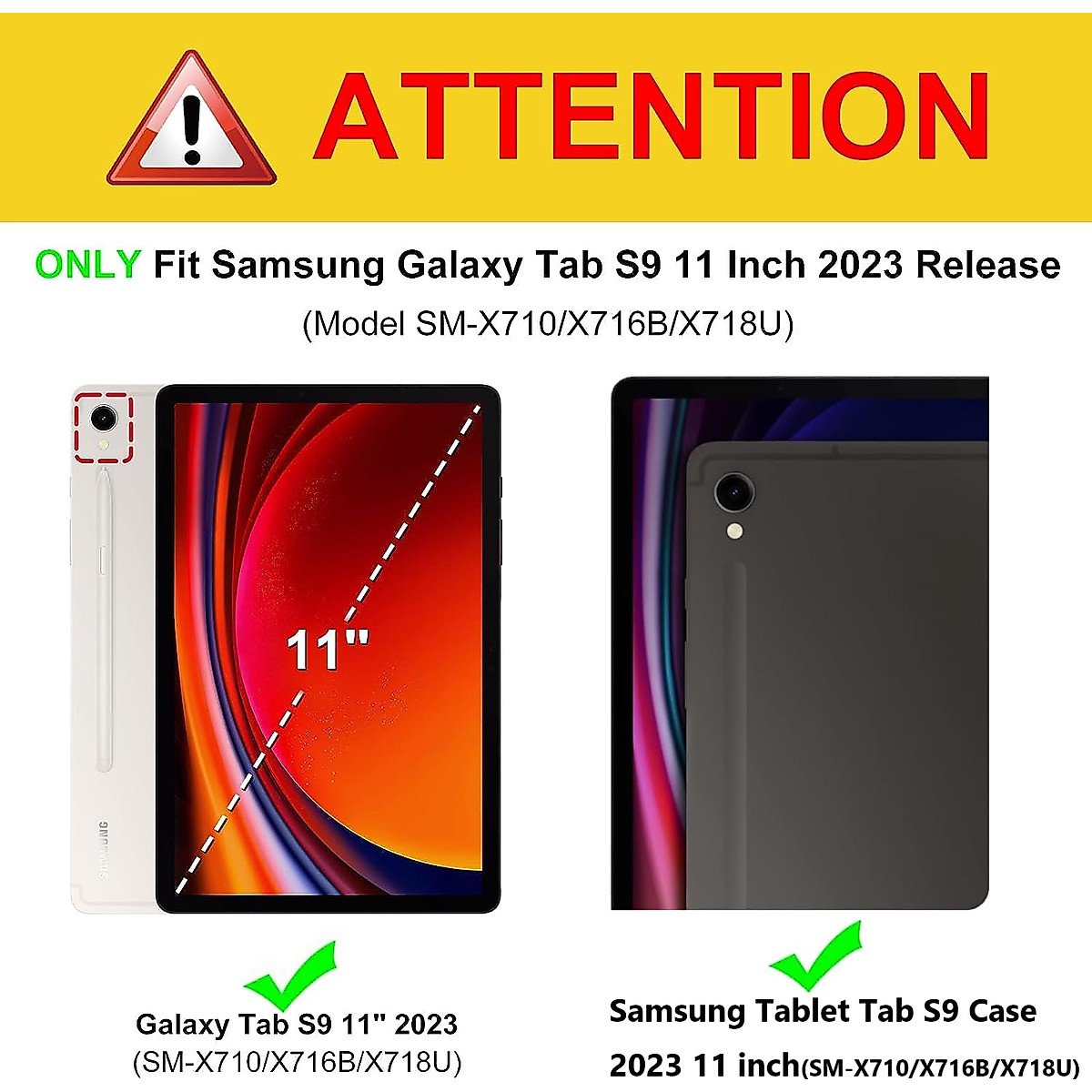 Bingcok for Samsung Galaxy Tab S9 11 Inch Case/Galaxy Tab S9 FE 5G 10.9 Case, Heavy Duty Rugged Full-Body Hybrid Shockproof Drop Protection Cover for Samsung Galaxy Tab S9 /S9 FE Tablet 2023 (Black)