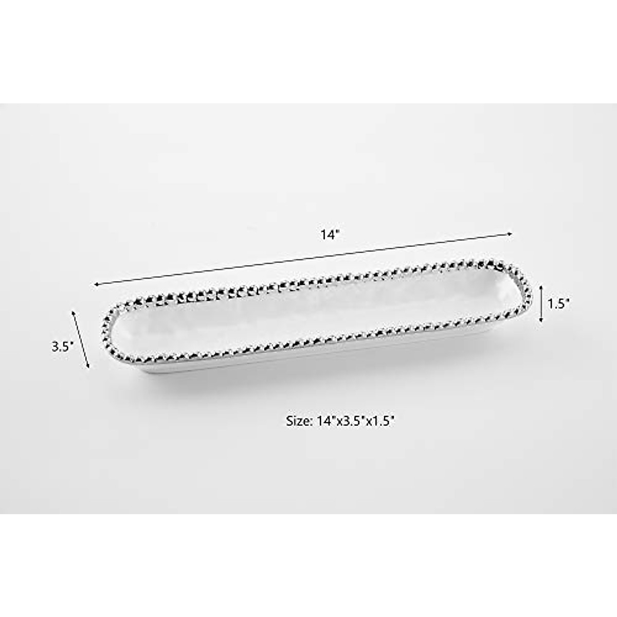 Pampa Bay Porcelain Cracker Cheese and Charcuterie Tray (White and Silver)