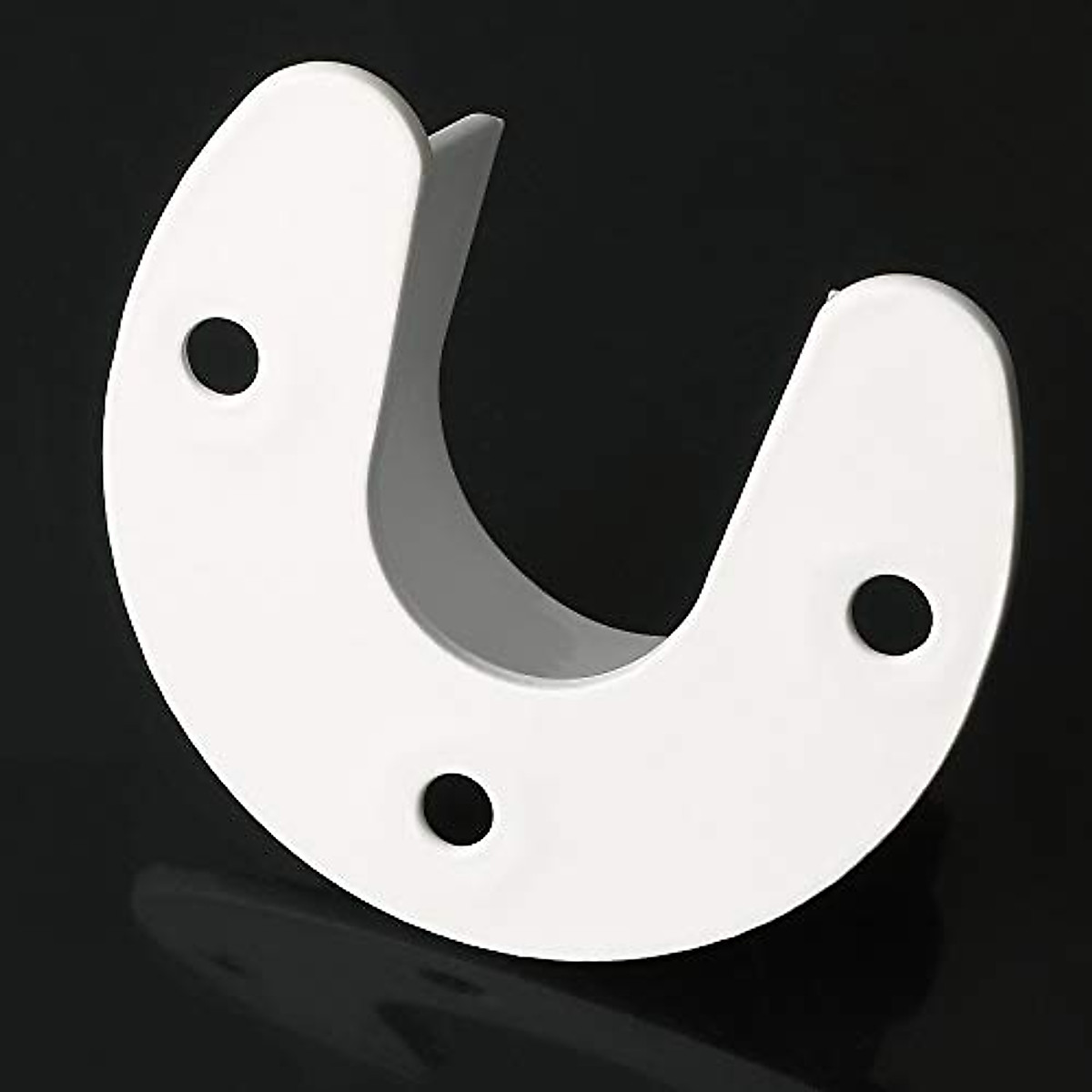 Mooche 4Pcs Wardrobe Closet Rod Bracket U-Shaped Curtain Rod Sockets Closet Pole End Supports Flange Rod Holder 1 Inch, Stainless Steel White Finished, MFL8001UW-4P