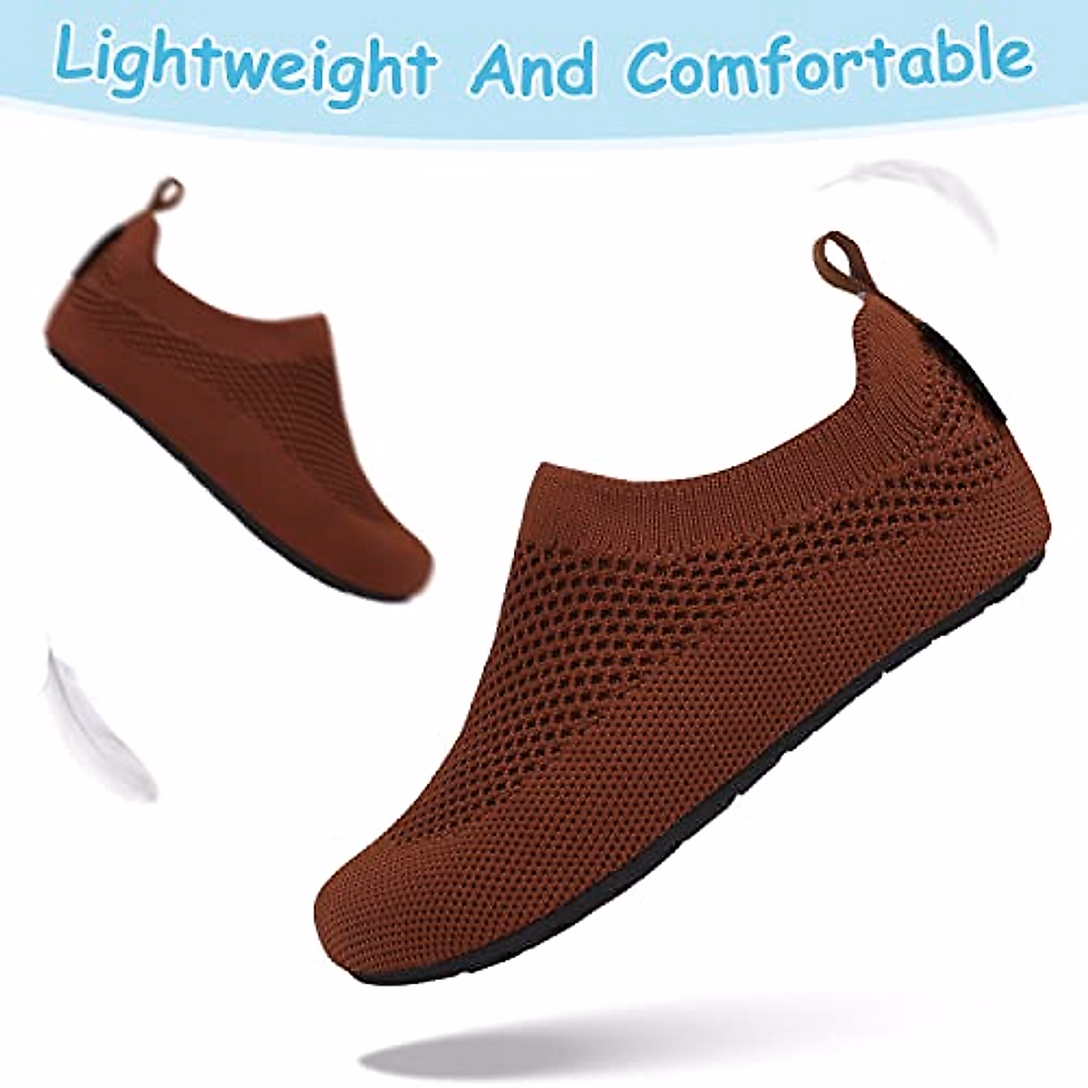 SAGUARO Girls House Slippers Shoes Indoor Home Toddler Boys Athletic Slippers Kids Comfort Sole Knit House Slippers Slipper Blue 1-2 Little Kid