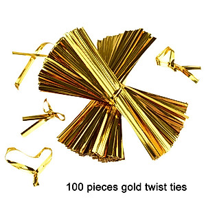 FUNNYARD Clear Cello Treat Bag 100 PCS 4x9 Cellophane Goody Party Favor Candy Bags with 4'' Twist Ties for Wedding Bakery Cookies Dessert Birthday Cake Pops Buffet Supplies