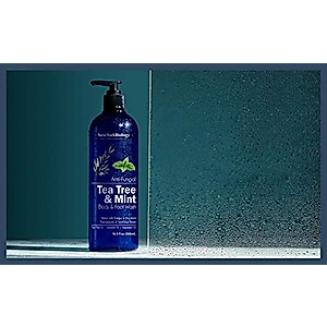 New York Biology Tea Tree Mint Body Wash for Men and Women - Moisturizing Body Wash Helps Fight Athletes Foot, Itchy Skin, Jock Itch, Toenail Fungus, Ringworm, Body Odor, Acne and Eczema - 16.9 Fl Oz