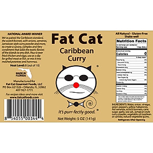 Heat Lovers Natural Hot Sauce Variety Pack by Fat Cat Gourmet | Habanero | Scotch Bonnet | Ghost | Scorpion | Carolina Reaper | Sampler Gift Set | Gluten Free | Vegan | Keto Friendly (5 Bottles)