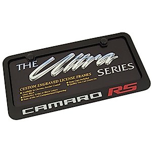 Chevrolet Camaro RS Black Metal License Plate Frame