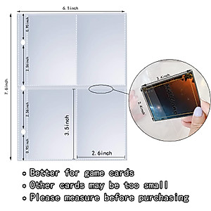 HillGone 320 Pockets Trading Card Sleeves, 4 Pockets Card Storage Album Pages Photocard Sleeves