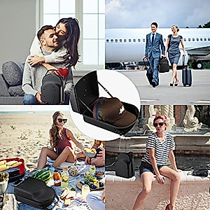 Newman iDesign Hat Travel Case: Hard Hat Case with Adjustable Shoulder Strap - Black Hat Holder for Travel Fits 6 Hats - Baseball Hats Organizer for Men and Women