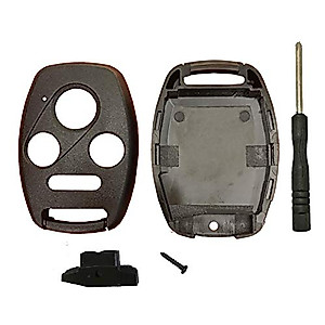 J-ACCES Key Fob Shell Case Fit for Honda Accord Civic EX Pilot Accessories Keyless Entry Remote Silicone Key Fob Cover with Screwdriver (Key Shell Black Cover)