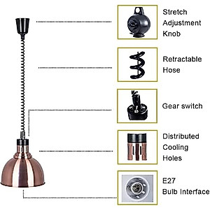 Food Heating Lamps, Hanging Food Heating Lamps, Food Heating Lamps with Telescopic Hoses, High-Power Commercial Kitchen Equipment for Hotels, Household Items