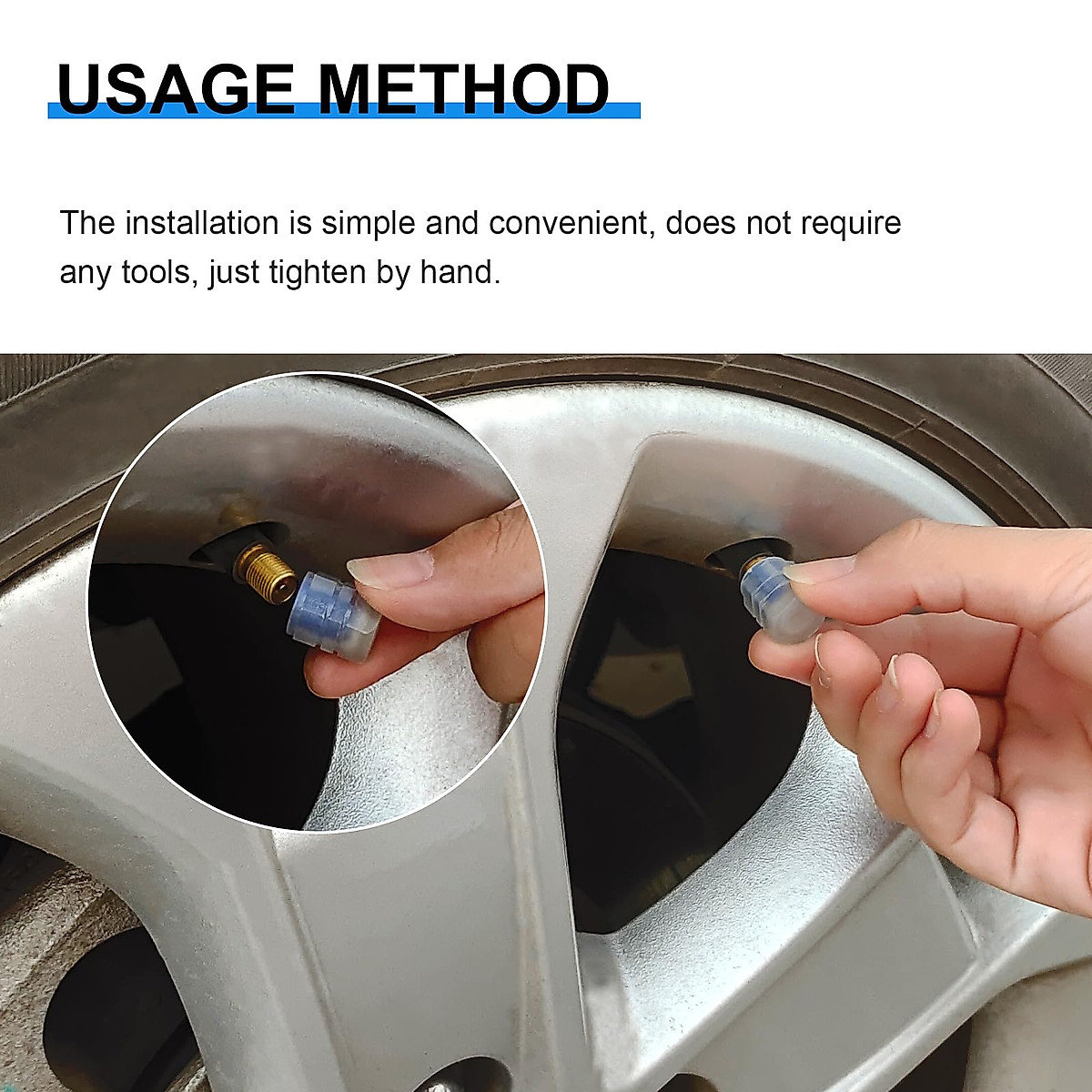 QUICTO 8PCS Car Tire Valve Caps, Illuminated Tire Valve Caps for Cars, Motorcycles, Bicycles, Trucks, SUVs Universal Tire Valve Caps (Blue)