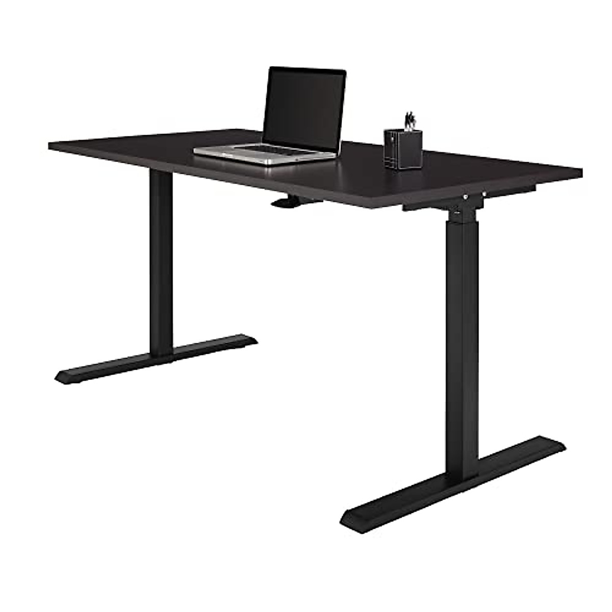 Realspace® Magellan Pneumatic Height-Adjustable Standing Desk, 60"W, Espresso