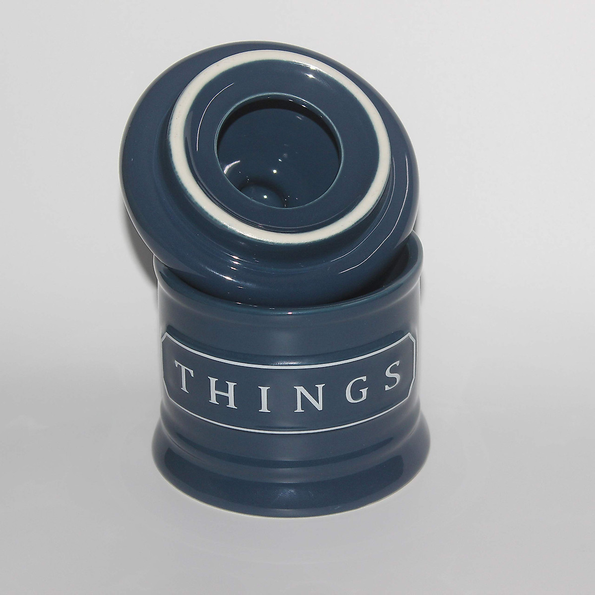 Lonovel Bathroom Vanity Storage Organizer Canister Jars for Cotton Balls,Swabs,Bath Salts,Makeup Sponge,Cosmetic Pad,Qtip Ceramic Bathroom Accessories Canisters Holder with Lid Home Decor,Cobalt Blue