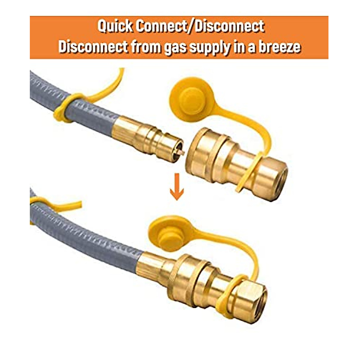 GASPRO 3/8-Inch Natural Gas Quick Connect Hose, Propane to Natural Gas Conversion Kit for Grill, Smoker, Fire Pit, Patio Heater and More, 12 Feet and 24 Feet, 2 Pack