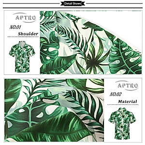 APTRO Men's Hawaiian Shirt Relaxed Fit Casual Short Sleeve Shirts HWS032 L