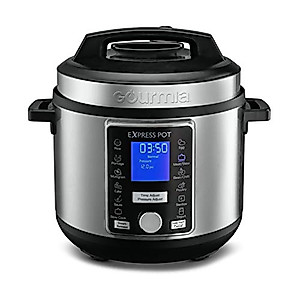 Gourmia GPC965 Digital Multi-Functional Pressure Cooker - Automatic Pressure Release - Adjustable Pressure Control - 13 Cook Modes - Removable Stainless Steel 6 Qt Pot - Lid Lock - Auto Stir Function