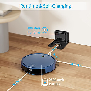 ZCWA Robot Vacuum and Mop Combo, 2 in 1 Robot Vacuum Self-Charging Robot Vacuum Cleaner Compatible with WiFi/APP/Alexa, Ideal for Hard Floor, Carpet and Pet Hair