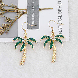 MYOSPARK Coconut Palm Tree Dangle Earring Summer Holiday Hawaii Gift Beach Theme Jewelry Earrings for Women (Coconut Earring)