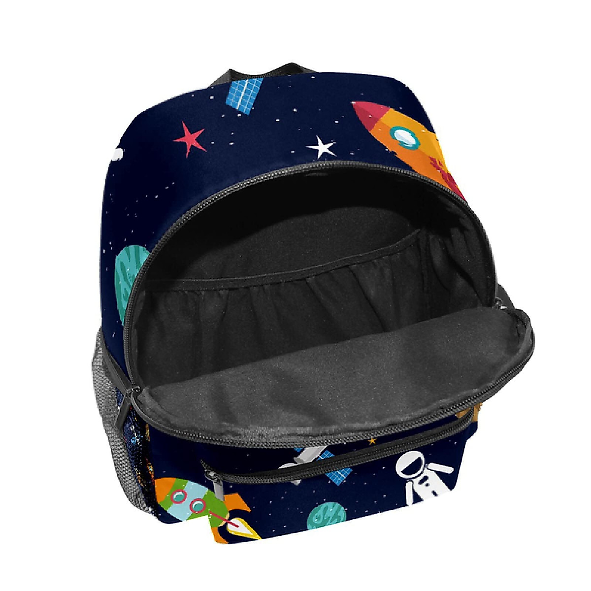 ZXIVGOQFR Schoolbag for Boys Girls Cute Kid's Toddler Backpack Space Stars Planets With Rockets Children Bag