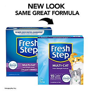 Fresh Step Multi-Cat Litter, Scented with Febreze, 25 Lb
