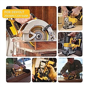 TenHutt 9.6Ah Replace Battery for Dewalt 60V Flexvolt Battery Max for 20V/60v Dewalt Cordless Power Tools DCB606 DCB612 DCB206 DCB204 Li-ion Battery High Capacity【3rd-Version】