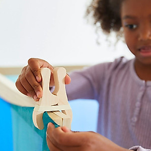 Sarah's Silks 4 Pack of Wooden Play Clips for Kids | Montessori and Waldorf Toys for Fort Building, Imaginative, and Pretend Play Maple