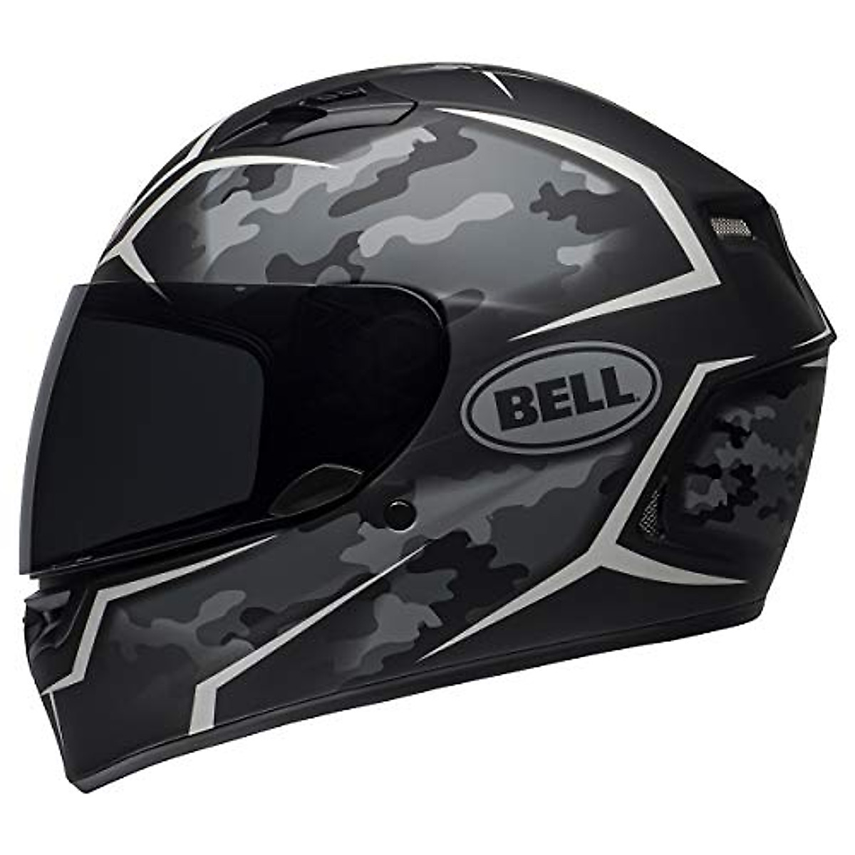 Bell Qualifier Full-Face Motorcycle Helmet (Stealth Camo Matte Black / White - Small)