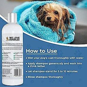 Dog Shampoo, Conditioner, and Detangler | Made in USA | Organic Ingredients | Best Shampoo for Goldendoodles and Doodles | Puppies | Grooming, Best Smelling | We Love Doodles |16 OZ (Lavender)