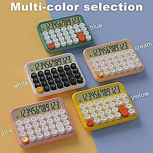 Mechanical Calculator 12 Digit Extra Large 5-Inch LCD Display, DECKLIT Battery Desk Calculator, Big Buttons Easy to Press Use as Office Calculators Desktop, 15°Tilt Screen for Kids Calculator(Pink)