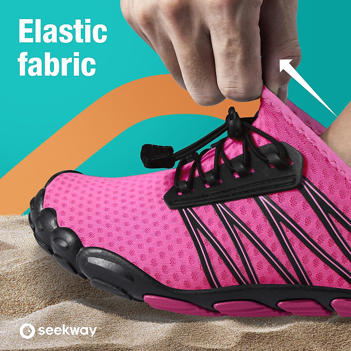 SEEKWAY Water Shoes Sports Quick-Dry Barefoot Aqua Beach Pool Lake Swim Boating Hiking Surfing Men Women Rose red SP001