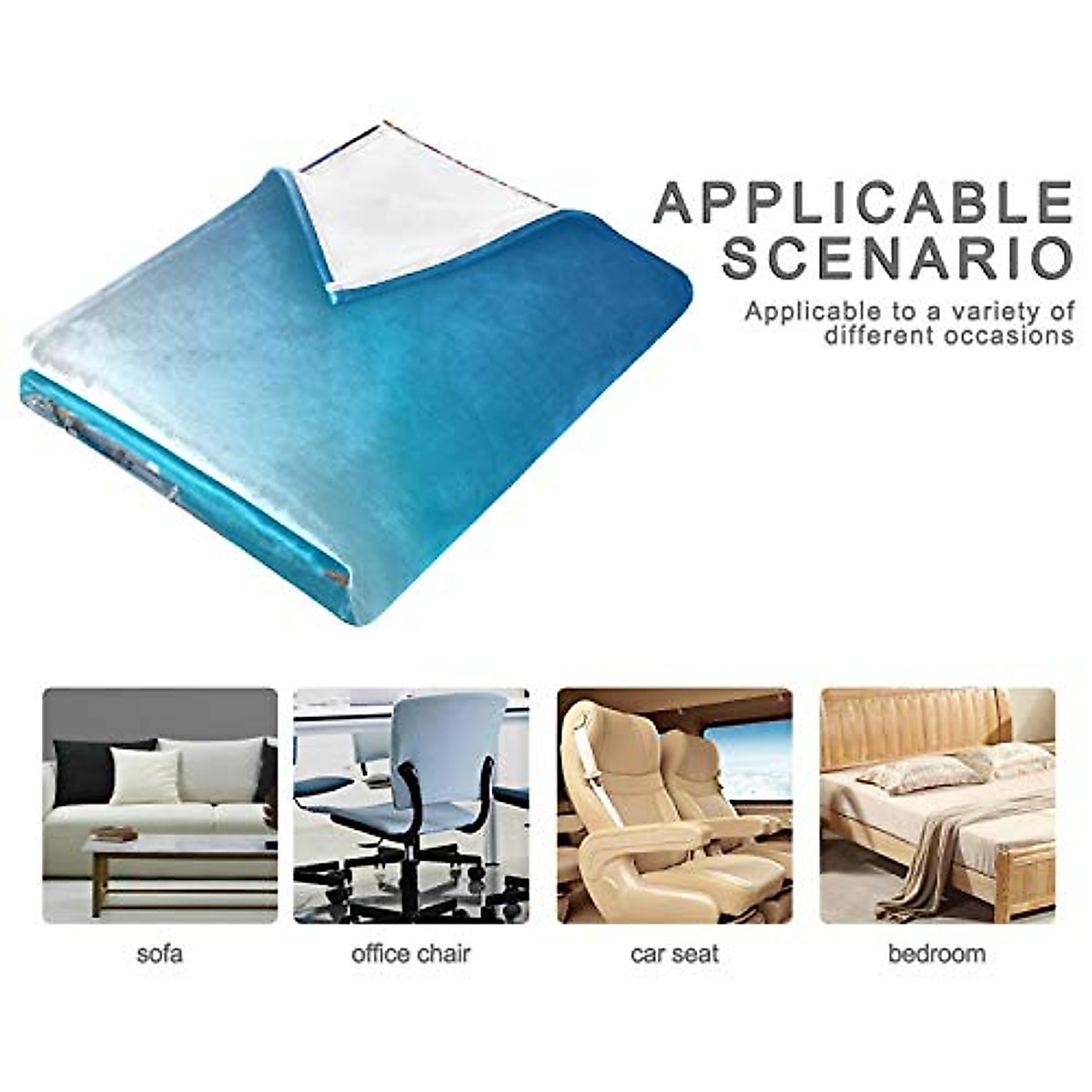 Blueangle Santorini Greece Blanket Super Soft Warm Cozy Blanket Lightweight All Season Fleece Throw Blanket for Bed or Sofa, Easy Care (50 x 60 Inches)