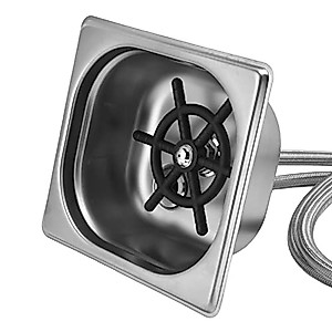 Stainless Steel Glass Rinser Cup Washer Cleaner Automatic for Bar Pub Hotel (Stainless Steel Color)