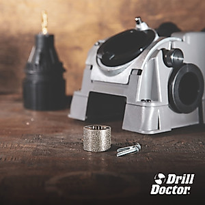 Drill Doctor - DD750X 750X Drill Bit Sharpener for High-Speed Steel, Masonry, Carbide, Cobalt, & TiN-coated Drill Bits, with Adjustable Angles from 115° to 140°, Sharpens 3/32in – 3/4in Drill Bits gray/black