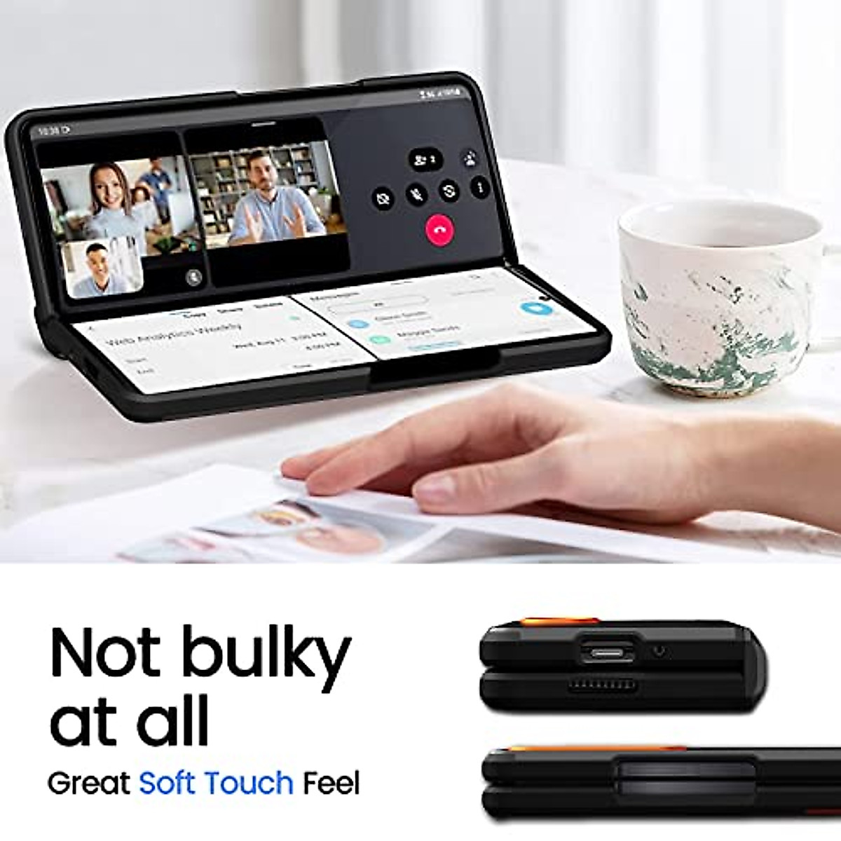 XIIICASE Galaxy Z Fold 4 Case Magnetic Hinge Protection Shockproof Hard PC Soft TPU Protective Cover for Samsung Galaxy Z Fold 4 5G (Red)