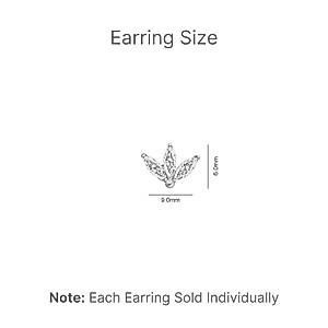 14K Solid White Gold Cubic Zirconia Marquise Lotus Cartilage Stud Earring Tragus Helix CZ Crown Stud Internally Threaded Flat Back Earring for Men Women Upper Ear Piercing Jewelry Gift SINGLE STUD