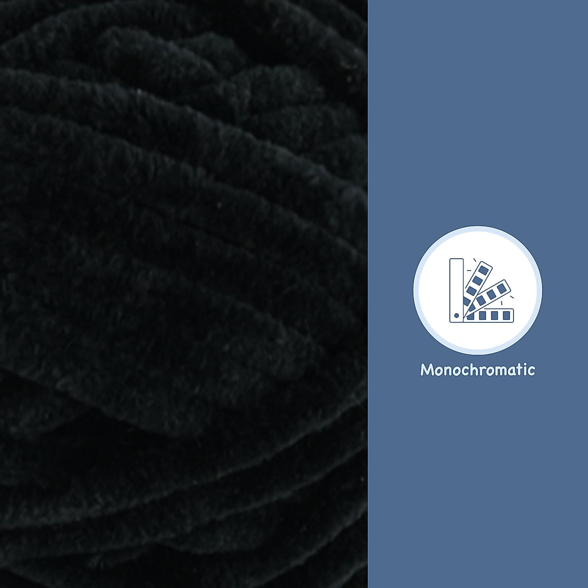 Tagetes Velvet Chenille Yarn (100 gr 132 yds x 2) 264 yds Baby Blanket Yarn, Amigurumi Yarn, Crochet and Knitting Yarn, Super Bulky, Soft, Chunky Yarn (Black)