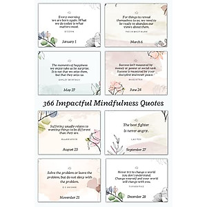 MESMOS Perpetual Desk Calendar with 366 Mindfulness Self Care Quotes, Cute Desk Accessories & Office Decor for Women, Relaxing & Inspirational Gifts for Women, Anxiety Relief Items, Desk Decorations