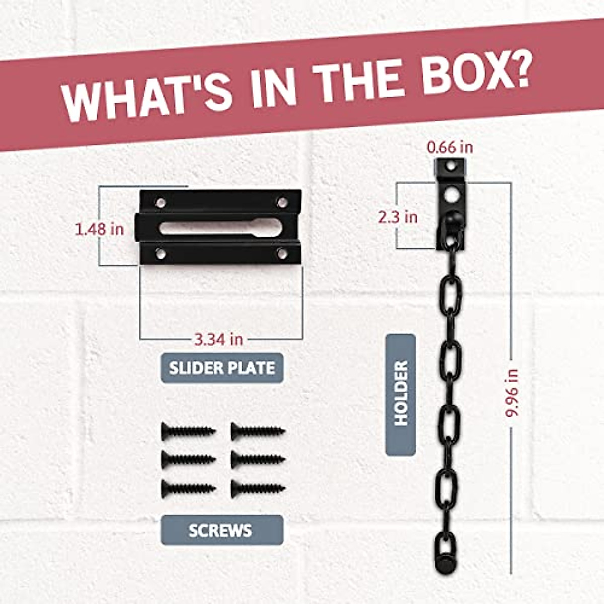 Jack N’ Drill Chain Door Guard with Lock - 2 Pack Chain Lock Door Guard, Sturdy & Rust-Resistant Steel Chain Locks for Inside Door and Extra Front Door Lock, 100% Child Safe (Silver Satin Nickel)