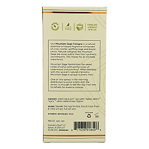 Barrel and Oak - Natural Fragrance Cologne, Cologne for Men, Eau de Cologne, Essential Oil-Based Scent, Cedar & Patchouli Blend, Subtle Earthy Fragrance, Paraben Free, Vegan (Mountain Sage, 2.7 oz)