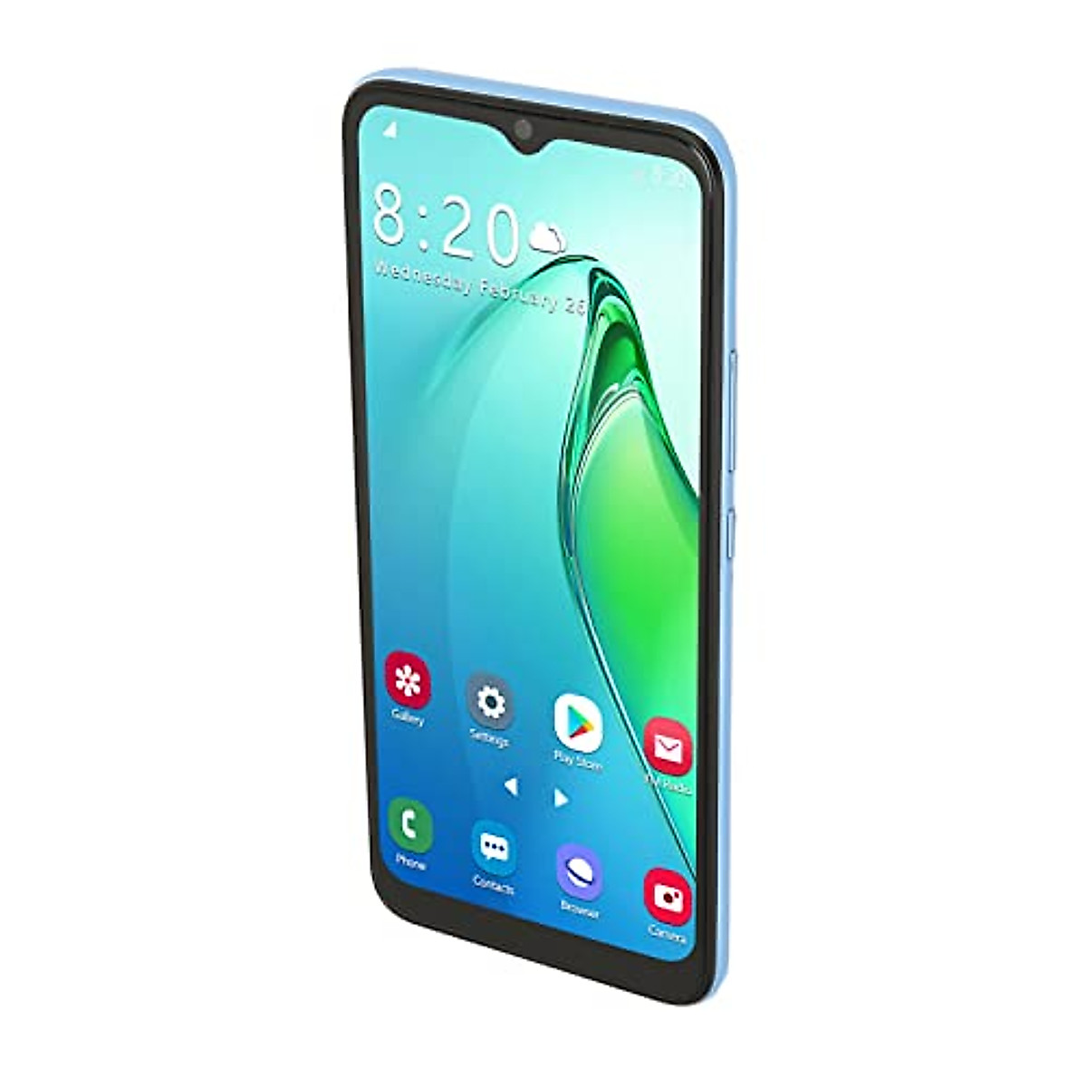 LANTRO JS Mobile Phone for Android 12, 6.5in 5G Network, 6GB RAM, 128GB ROM, Fingerprint & Face Unlock, Blue (EU Plug), Compatible with Smartphones
