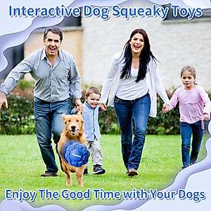 Tough Durable Dog Balls-Indestructible Dog Toy with Squeaker,Dog Balls for Aggressive Chewers,Interactive Dog Toys for Dog Relieves Anxiety and Clean Teeth,Natural Rubber Dog Toy for Large/Medium Dogs