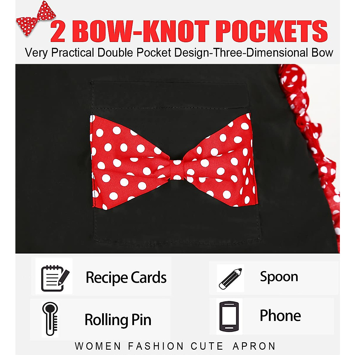 GAGOTE Cute Aprons for women, Girls Vintage Cooing Apron with Pockets for Mothers Day Gift 2 Pack