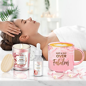 Birthday Gifts for Women Best Relaxing Spa Gifts Baskets Box for Her Wife Mom Best Friend Mother Grandma Bday Bath and Body Kit Sets Self Care Present Beauty Products Package Rose Scent