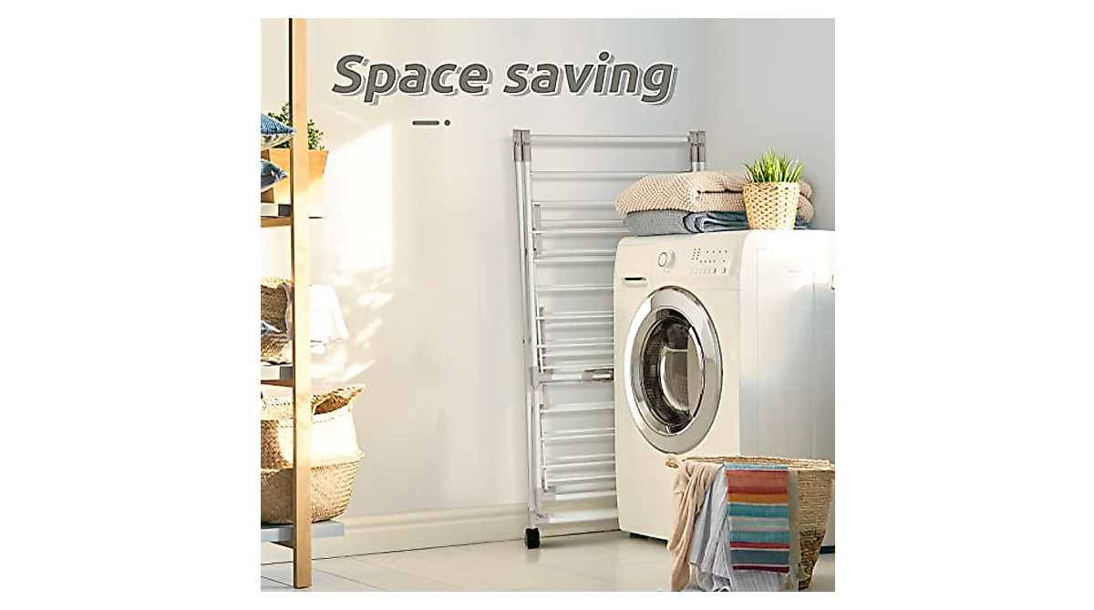 YUBELLES Space-Saving Clothes Drying Rack - Foldable Design