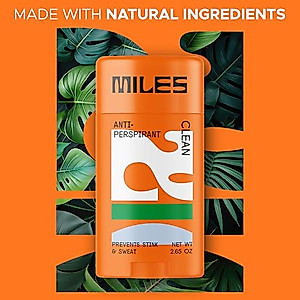 Miles Antiperspirant Deodorant Stick for Teens, Tweens and Kids Boys and Girls - Sweat and Odor Protection, Made in USA - Clean Scent, 2-Pack