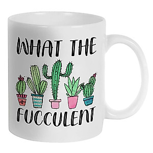Fatbaby What the Fucculent Cactus Succulent Plant Gardening Gifts for women, Funny Novelty Coffee Mug for Plant Lady, Gifts for Plant Lover
