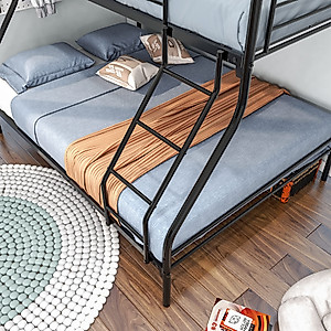 Tidyard Heavy Duty Twin-Over-Full Metal Bunk Bed, Easy Assembly with Enhanced Upper-Level Guardrail, Black for Bedroom Dorm Guest Room Home Furniture