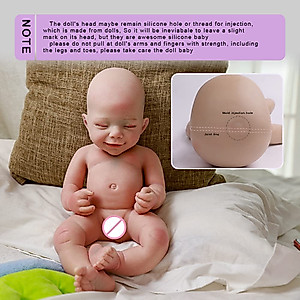 SERENDOLL 18.5 inch Realistic Full Silicone Baby Doll,Lifelike Reborn Baby Dolls, Toy, and Collectible Bald Girl (Girl)