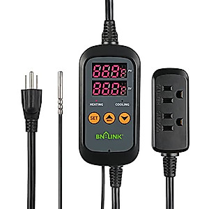 BN-LINK 8" X 12" Reptile Heating Mat & Smart WiFi Digital Temperature Controller Heating Cooling Compatible with Alexa and Google Home for Reptiles Aquarium