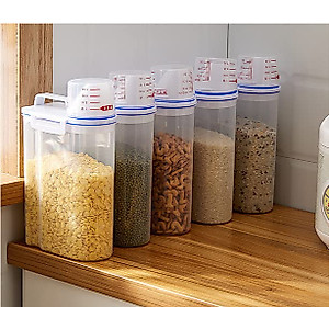 Rice Airtight Storage Container Plastic Rice Storage Bin Cereal Containers Dispenser Kitchen Storage Container with Pour Spout Holds Over 4-5 LBS for Cereal, Flour, Oatmeal