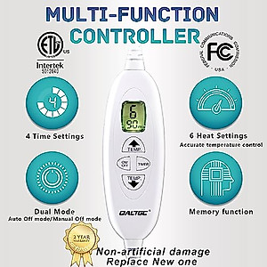 QALTGC Heating Pad (12"x 24"), LCD Controller, Machine Washable, Comfortable Soft for Cramps/Pain Relief（Grey）