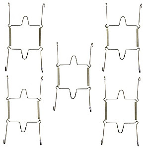 Xinlinke 5Pcs 6-Inch Small Invisible Plate Wire Hanger Wall Holders with Protective Rubber Cover for 5" to 7" Decorative Tray